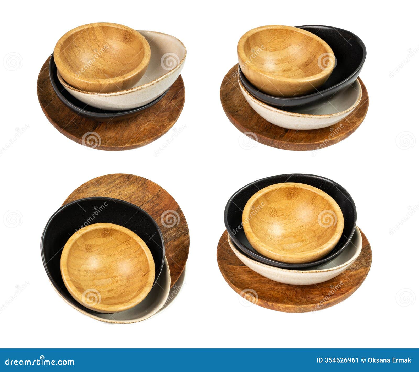 Bowl Stack Isolated, Stacked Dishes, Various Bowls Pile Stock Image ...