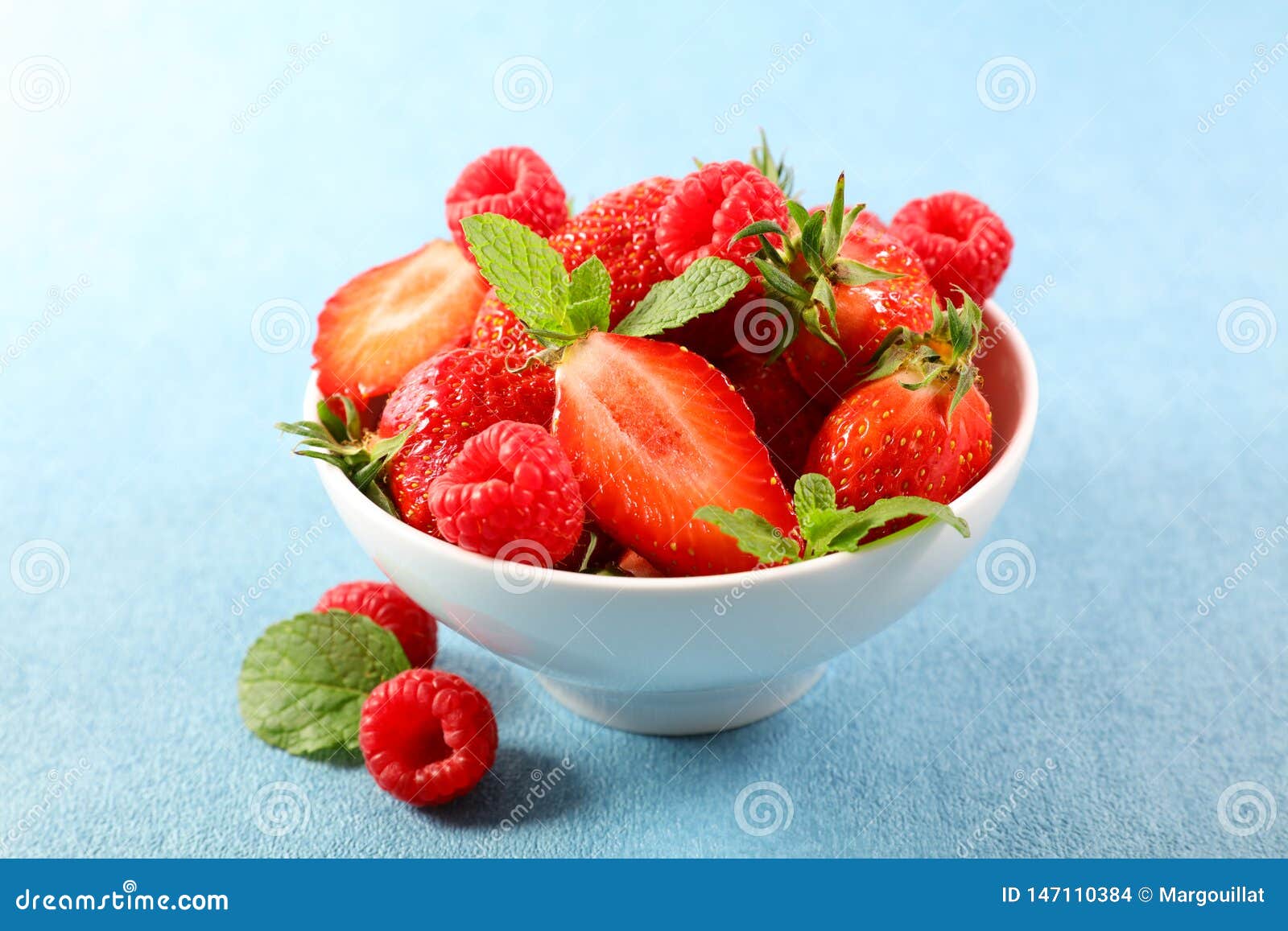 Bowl with Strawberry and Raspberry Stock Photo - Image of sweet ...