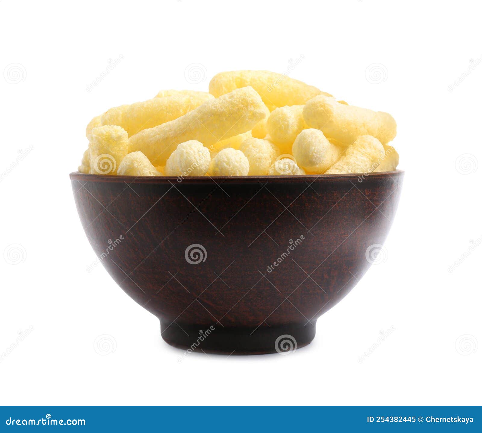 Bowl of Sweet Corn Sticks Isolated on White Stock Image - Image of ...