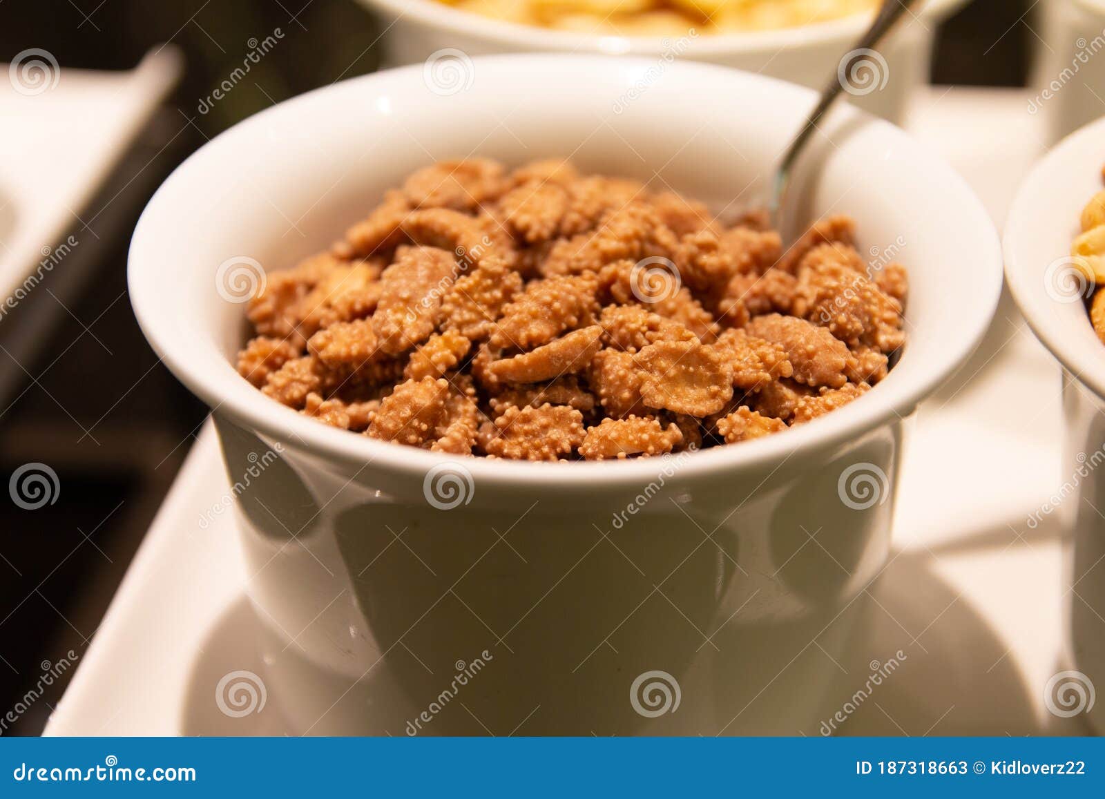 Bowl of Sweet Nuts Snack at Restaurant Buffet Cereal Corner Stock Image ...