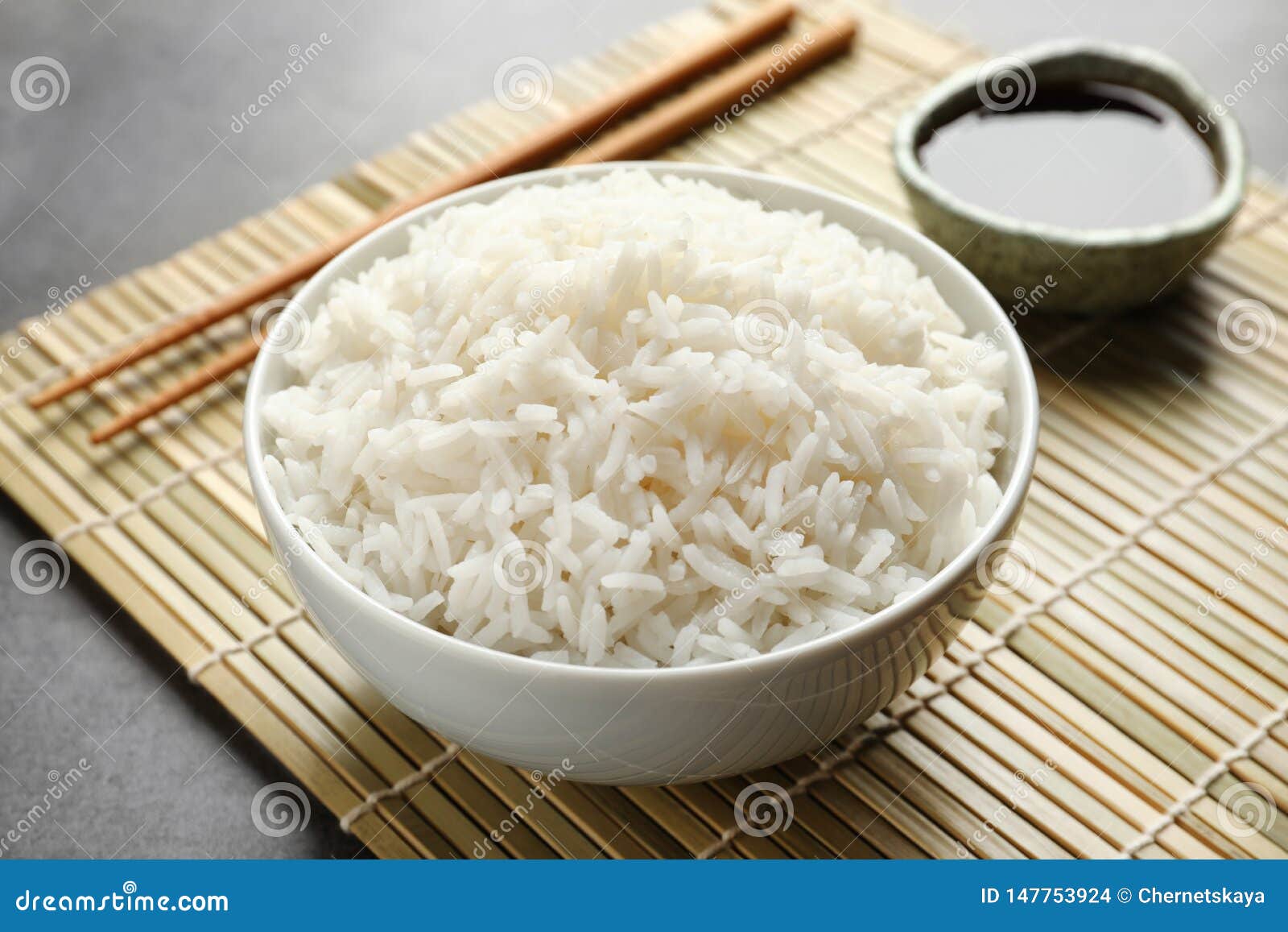 Bowl of Tasty Cooked Rice Served Stock Photo - Image of food, delicious ...