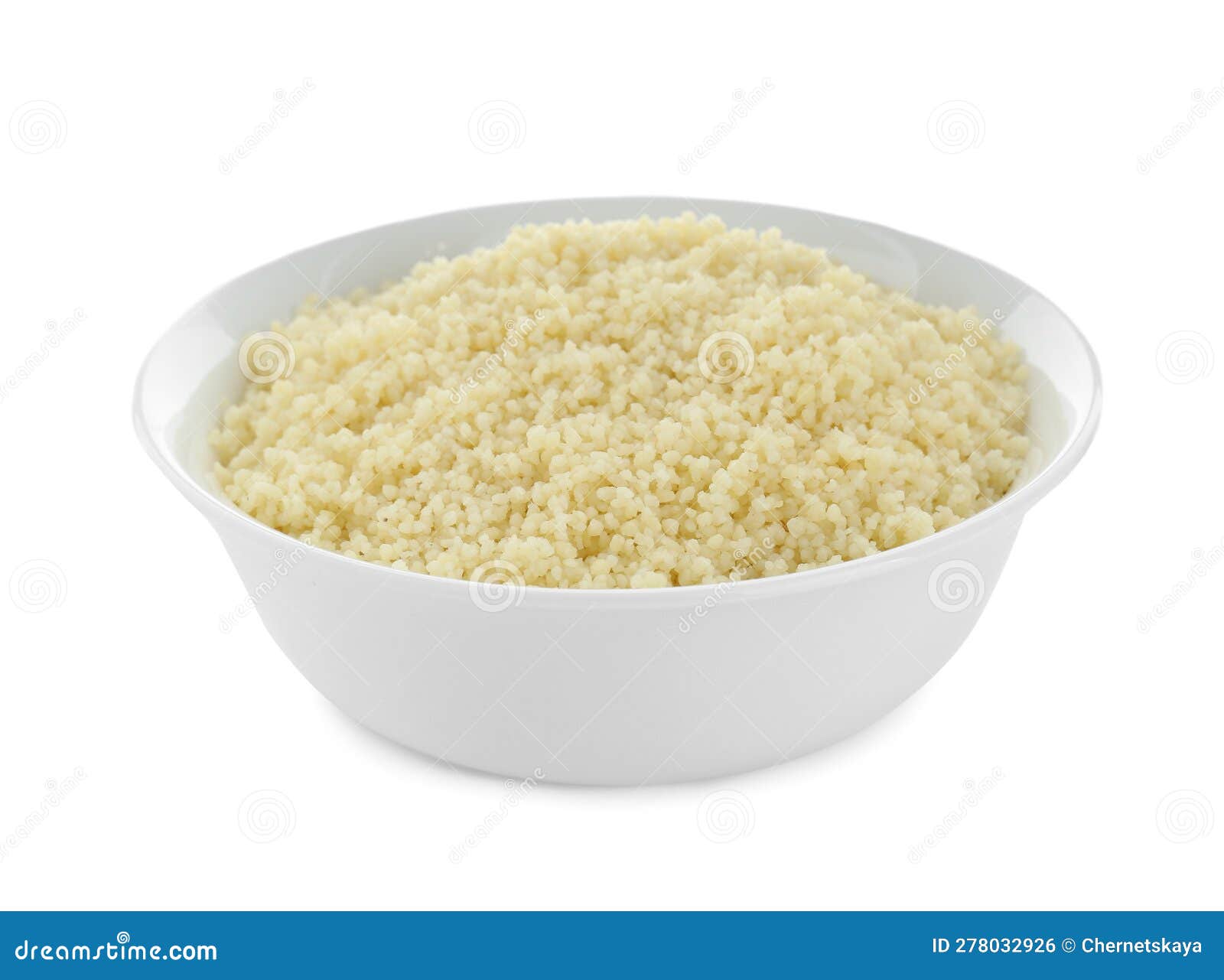 Bowl of Tasty Couscous on White Background Stock Photo - Image of ...