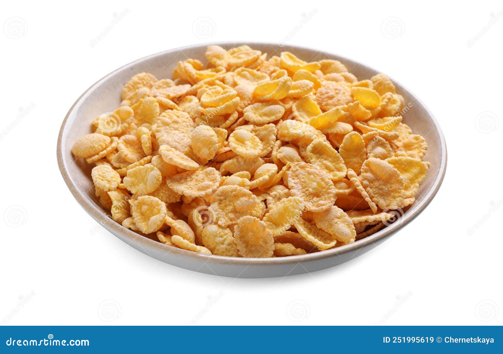 Bowl of Tasty Crispy Corn Flakes Isolated on White Stock Image - Image ...