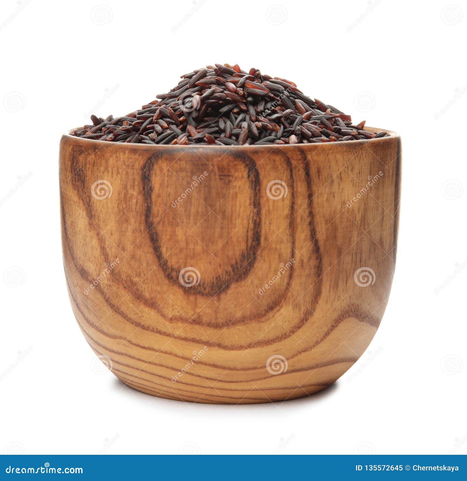 Bowl with Uncooked Black Rice on White Stock Image - Image of plant ...