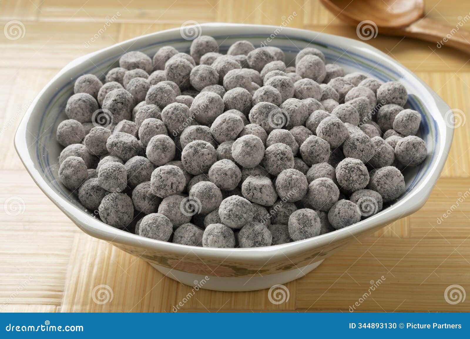 Bowl with Uncooked Black Tapioca Pearls Close Stock Photo - Image of ...