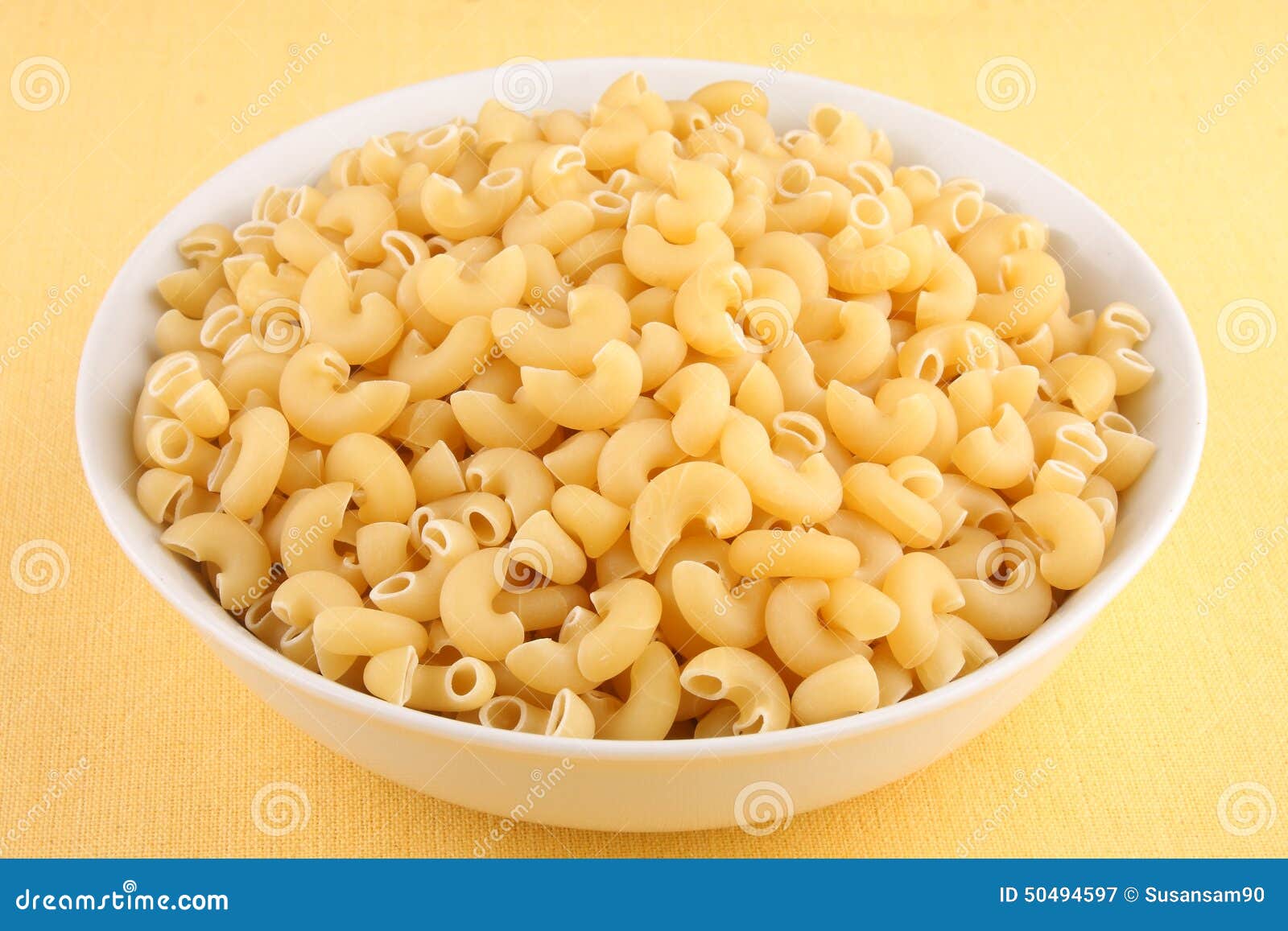 Bowl of Uncooked Cooked Pasta Stock Image - Image of isolated, focus ...