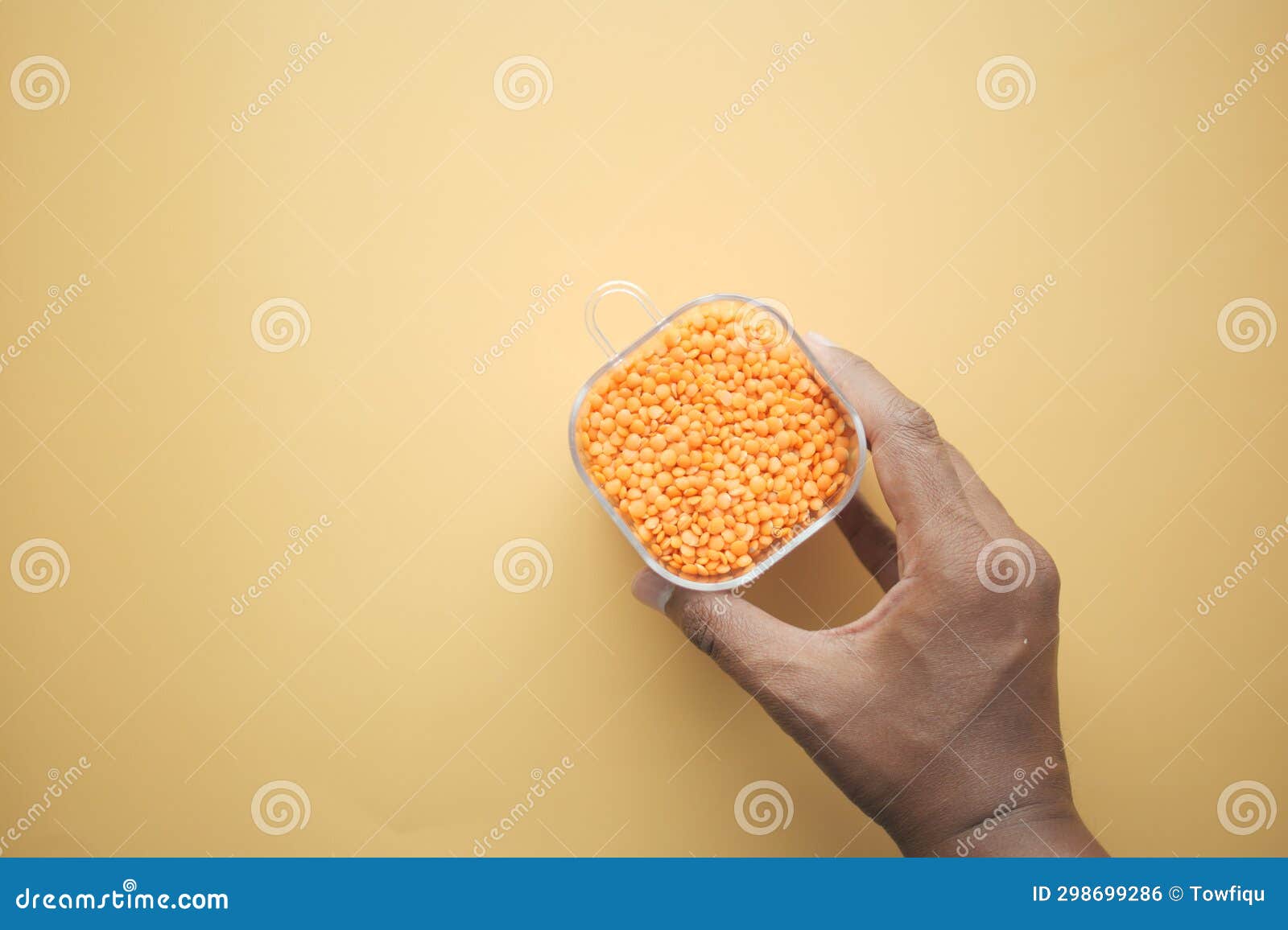 Bowl of Uncooked Dhal on Light Orange Background Stock Photo - Image of ...