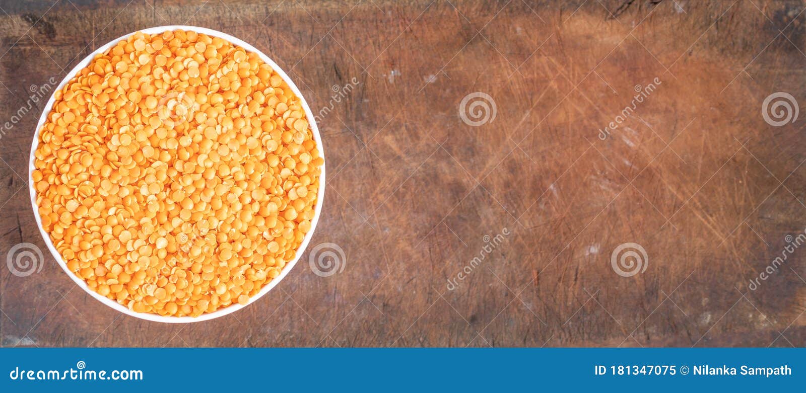 Bowl of Uncooked Dhal on Wooden Board Stock Image - Image of dahl ...