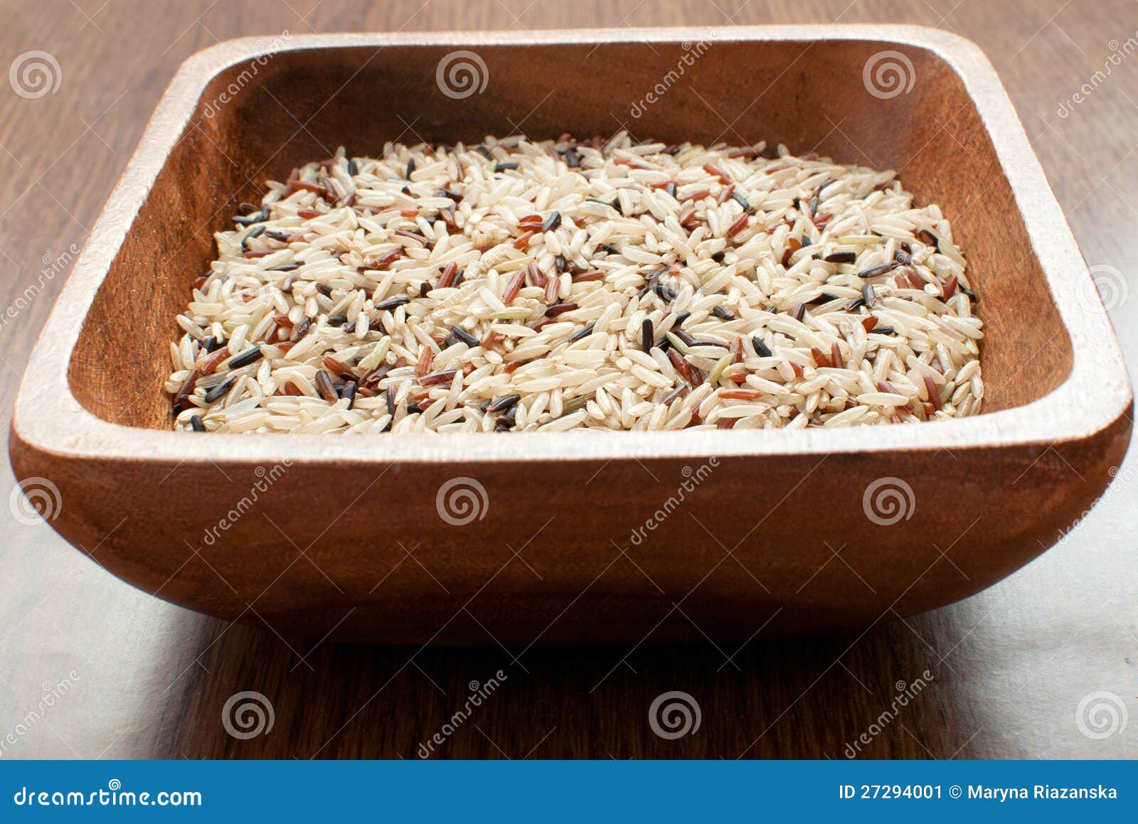 Bowl with Uncooked Mixed Brown, Red and Black Rice Stock Image - Image ...