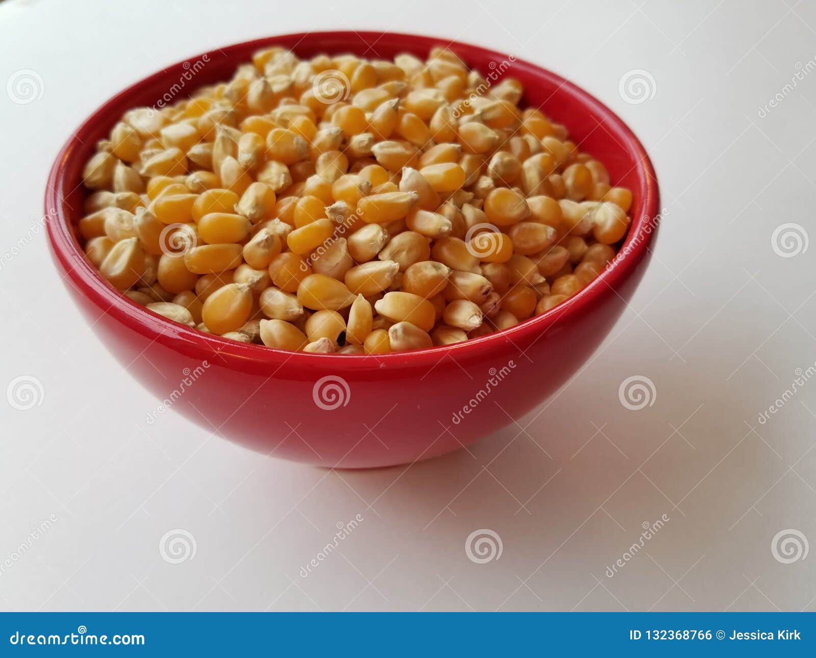 Whole Grains Study - Bowl of Unpopped Corn Kernels in Red Bowl, Viewed ...