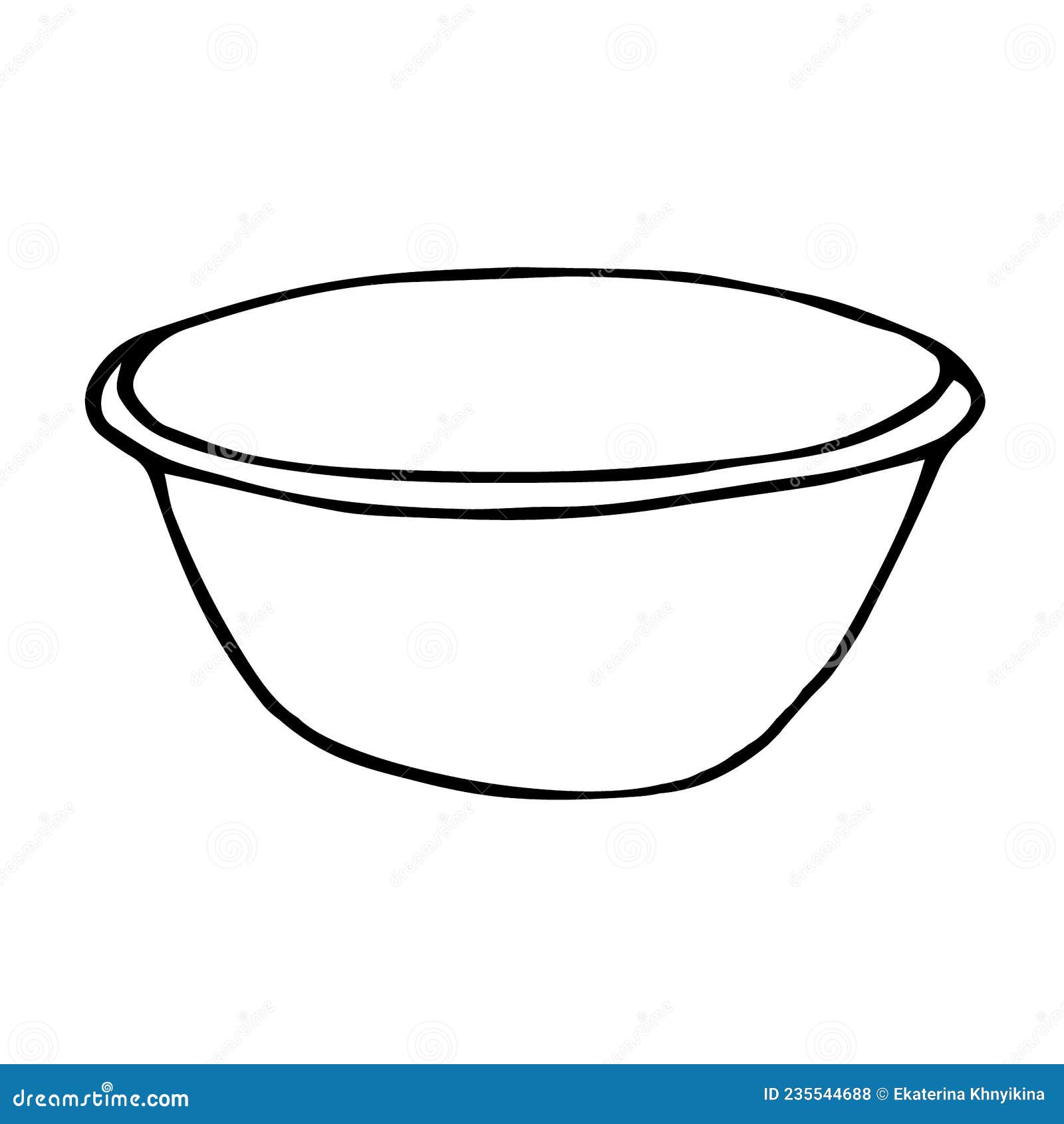 Bowl Vector Illustration, Hand Drawing Doodle Stock Vector ...