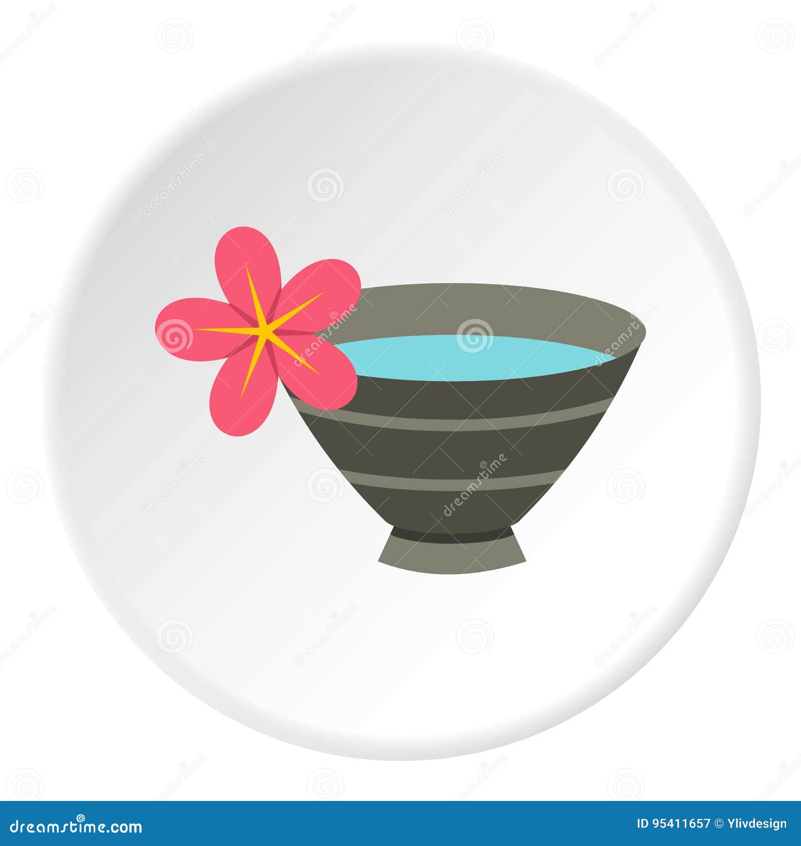 Bowl with Water for Spa Icon Circle Stock Vector - Illustration of care ...