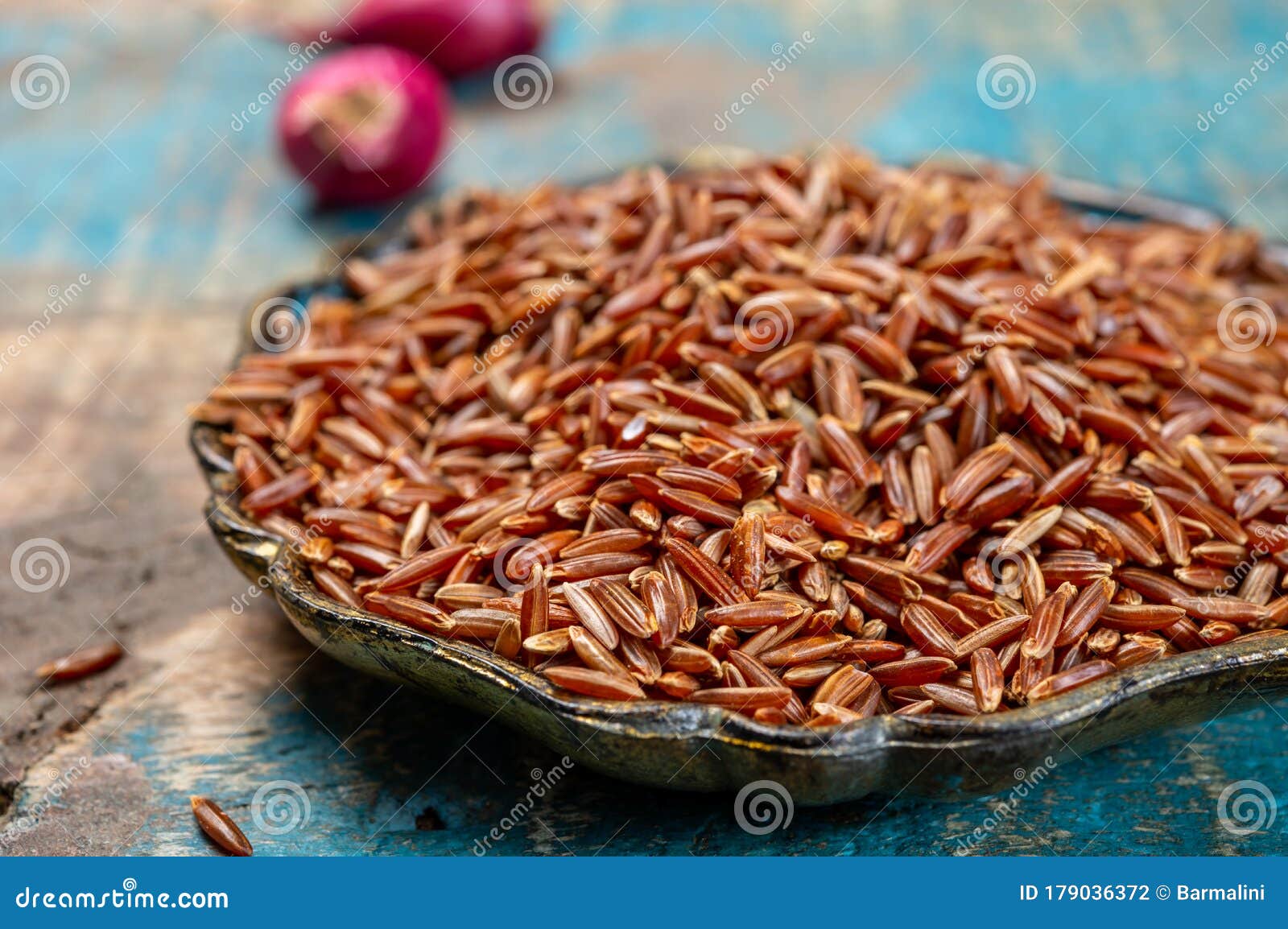Bowl with Wild Long Brown Rice Uncooked Stock Photo - Image of organic ...