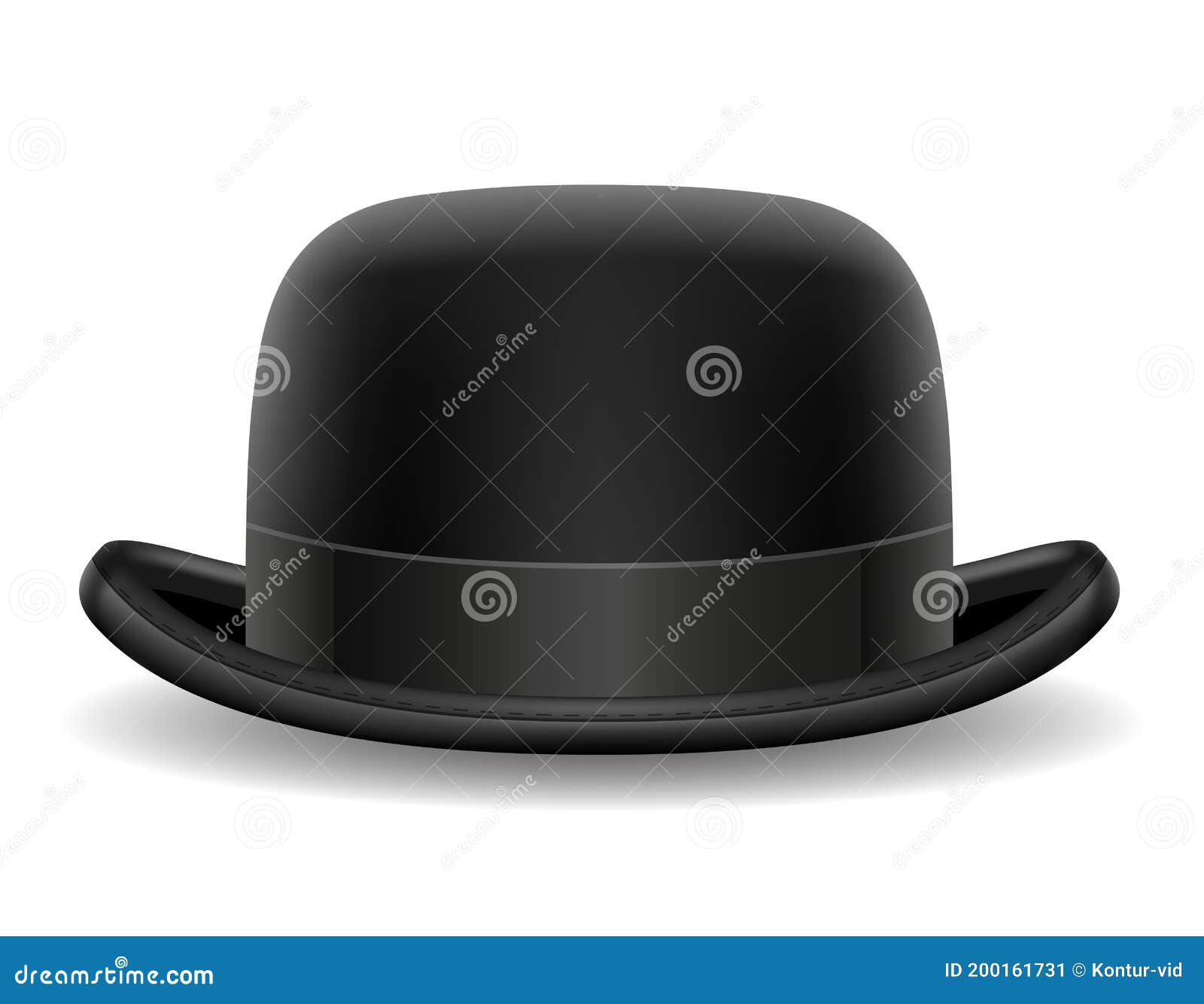 Bowler Hat In Black Color Isolated On White Vector Illustration ...