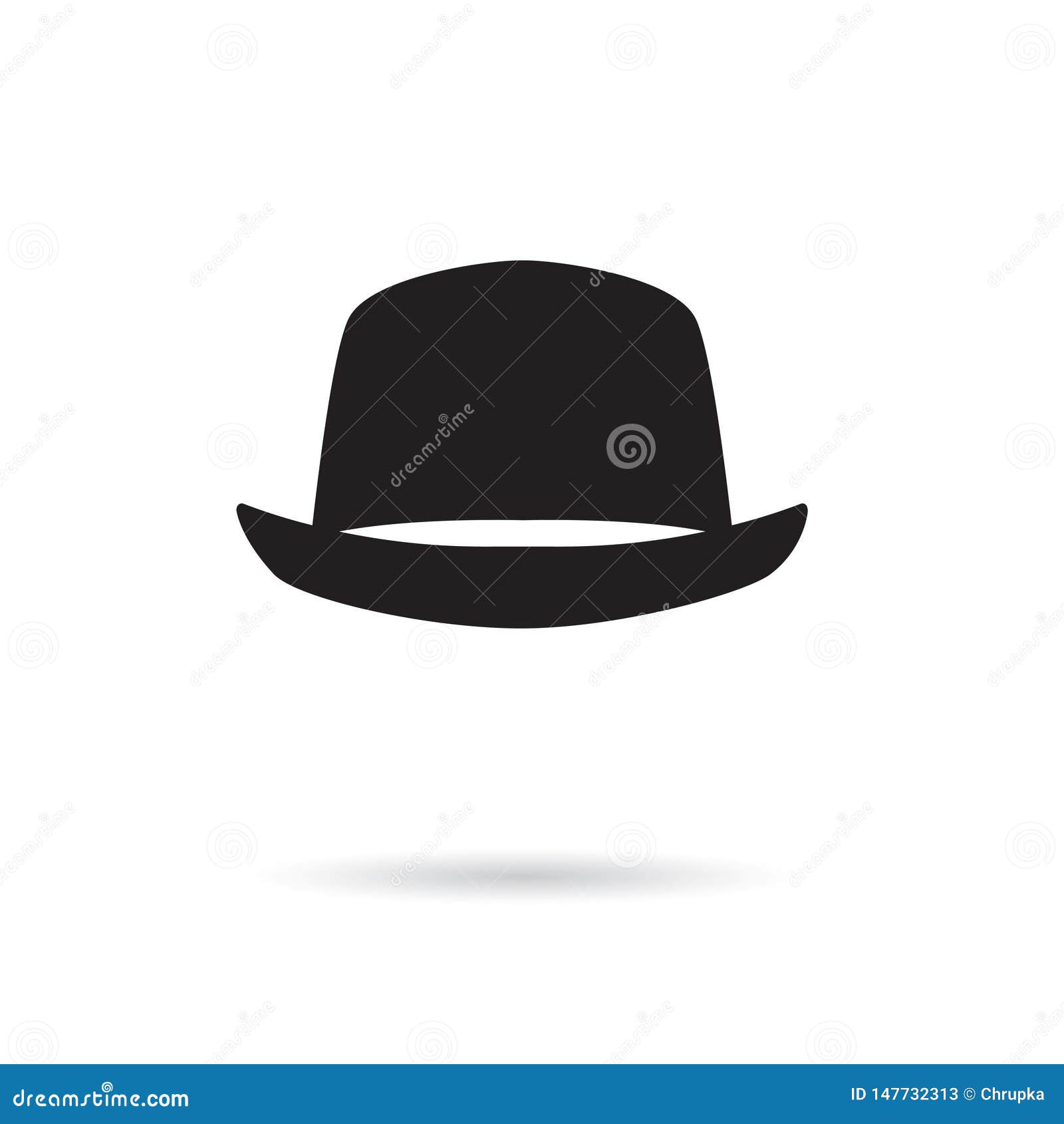 Bowler hat icon stock vector. Illustration of isolated - 147732313