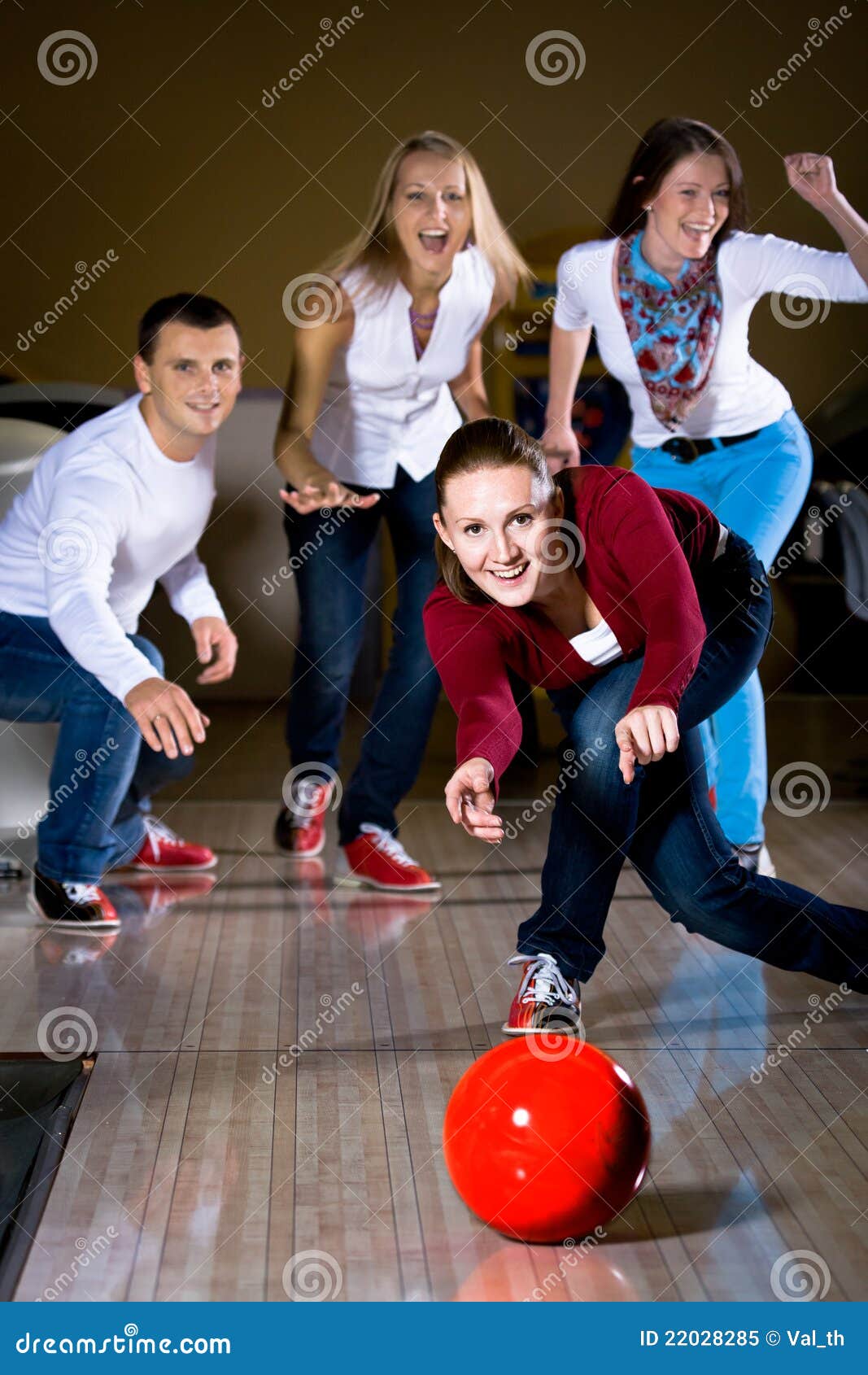 Bowling stock image. Image of company, night, playing - 22028285