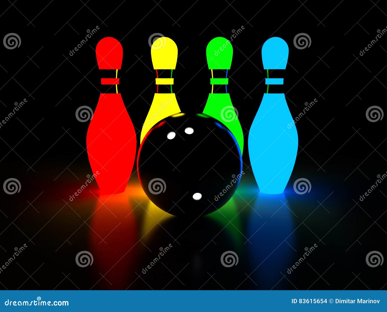 Bowling stock illustration. Illustration of rendering - 83615654