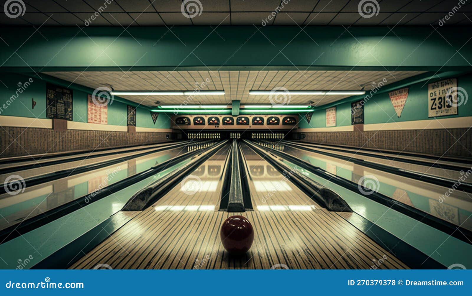 Bowling Alley Background Generative AI Stock Illustration ...