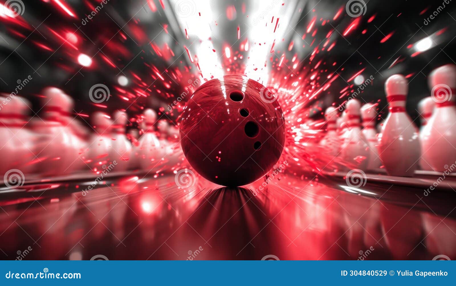 A Bowling Ball Crashing into the Pins Stock Image - Image of hobby ...