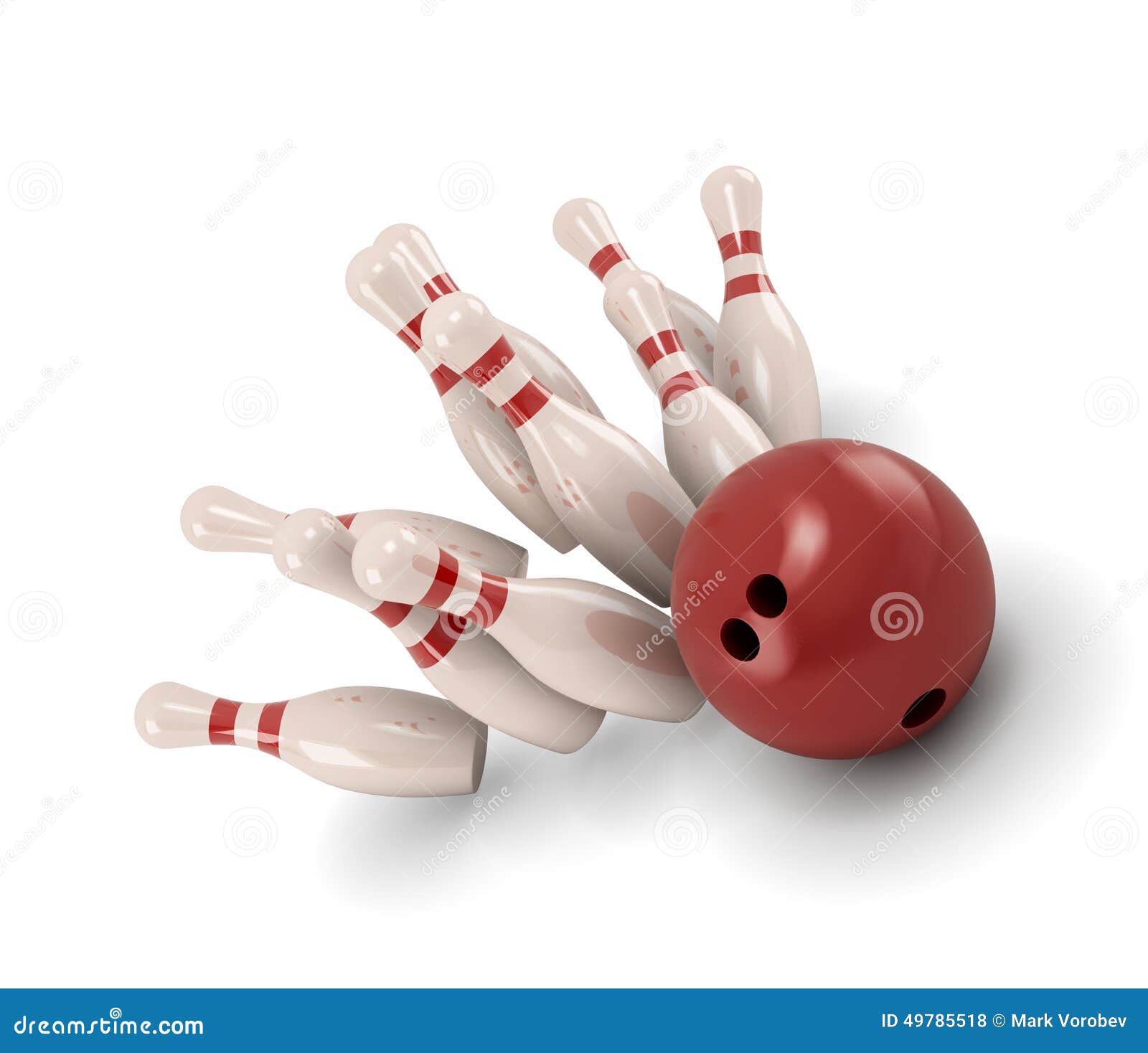 Bowling Ball Crashing Into The Pins Stock Photography | CartoonDealer ...