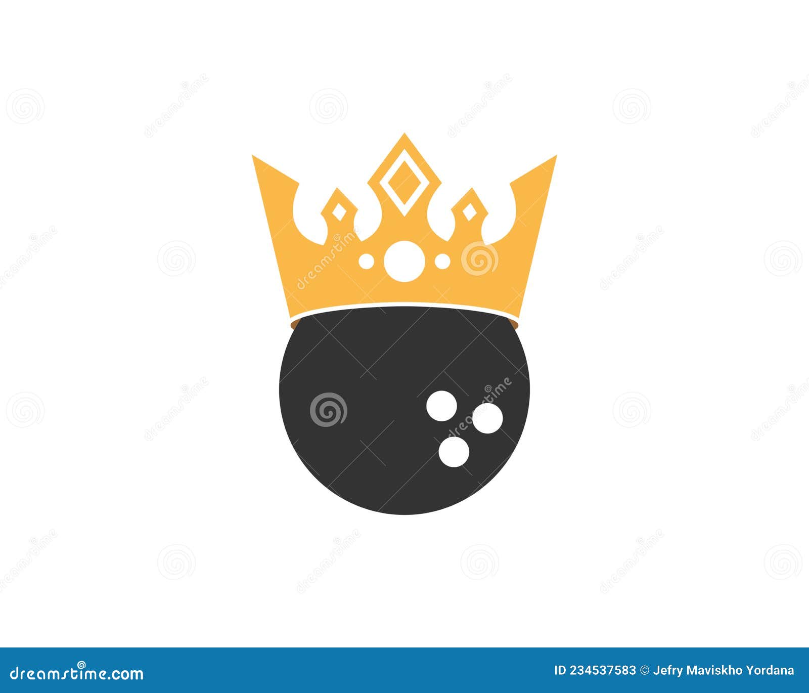 Bowling Ball with Crown Vector Illustration Stock Illustration ...