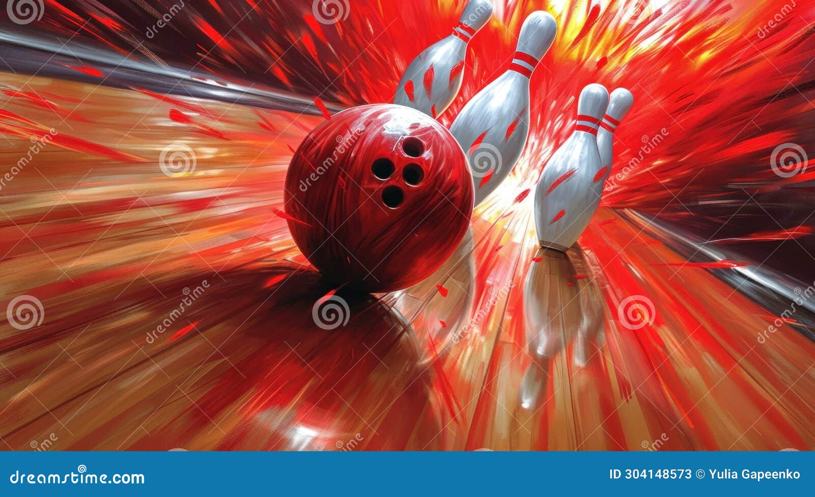 A Bowling Ball and Pins Hitting Stock Image - Image of pins, alley ...