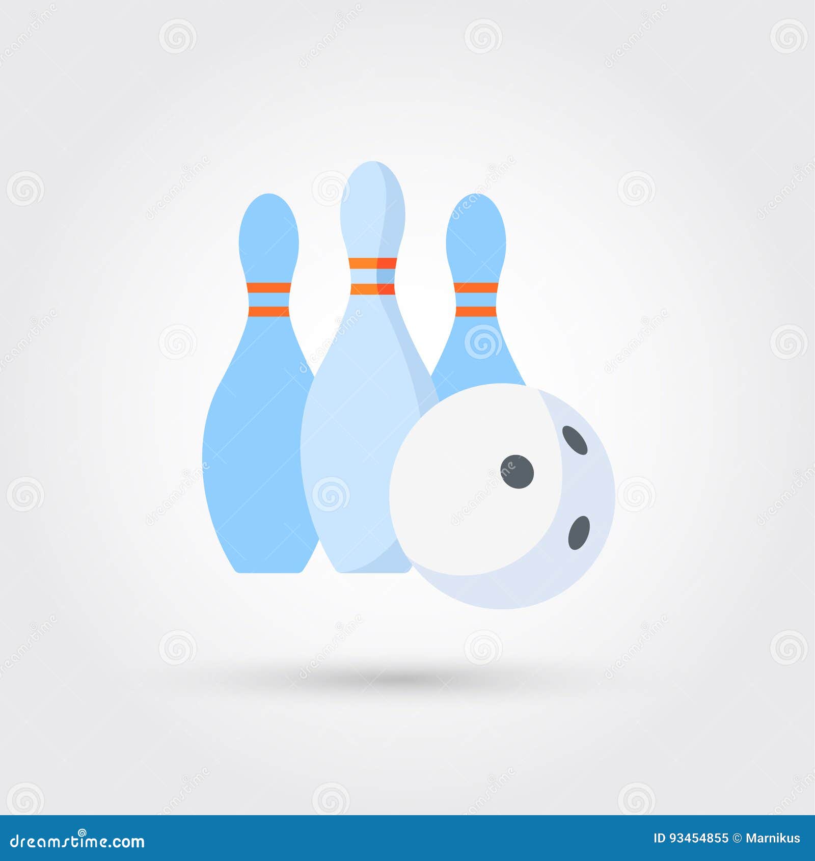 Bowling ball and pins stock vector. Illustration of bowl - 93454855