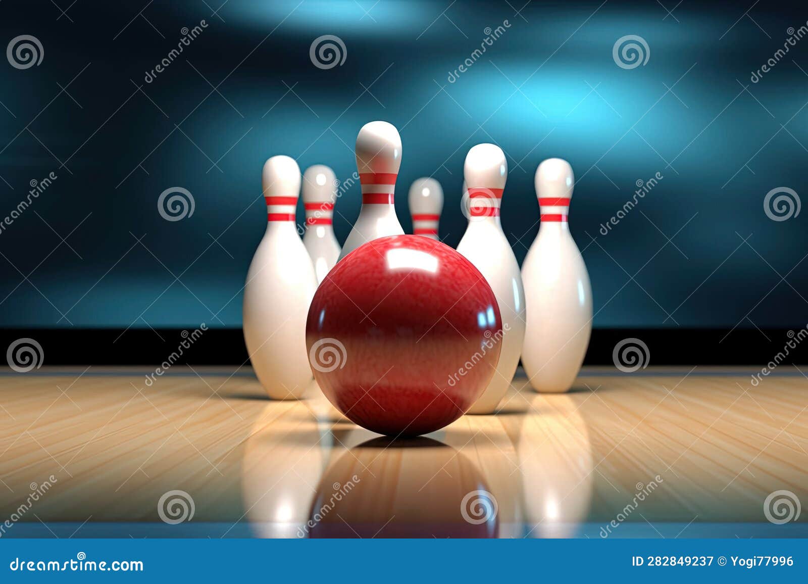 Bowling Ball with Skittles,bowling Background. Created with Generative ...