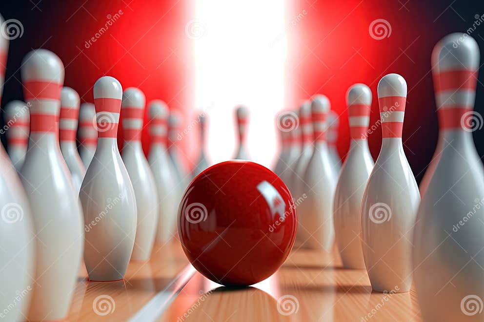 Bowling Ball with Skittles,bowling Background. Created with Generative ...