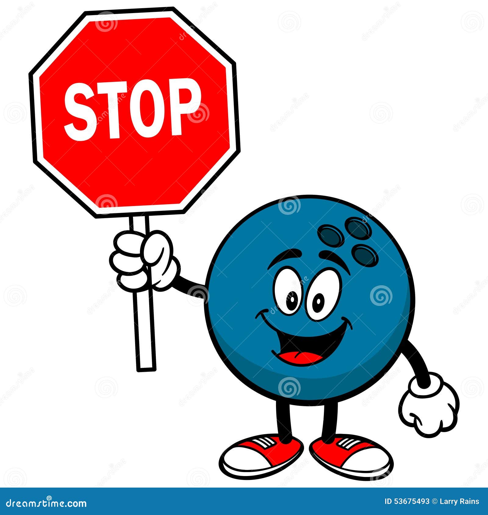Bowling Ball with Stop Sign Stock Vector - Illustration of sport, road ...