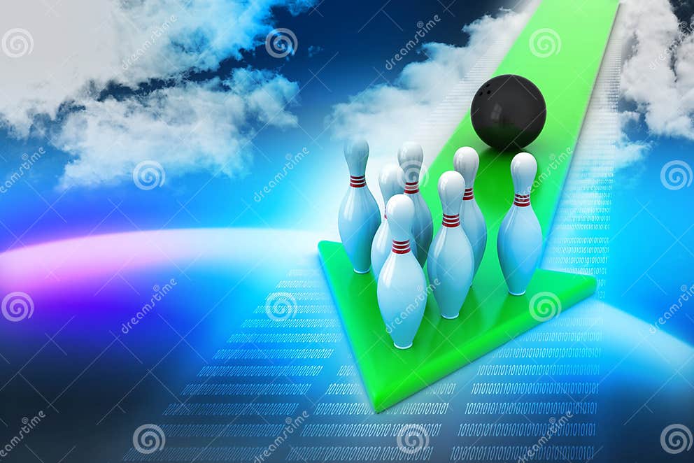 Bowling Ball Target Concept Stock Illustration - Illustration of ...
