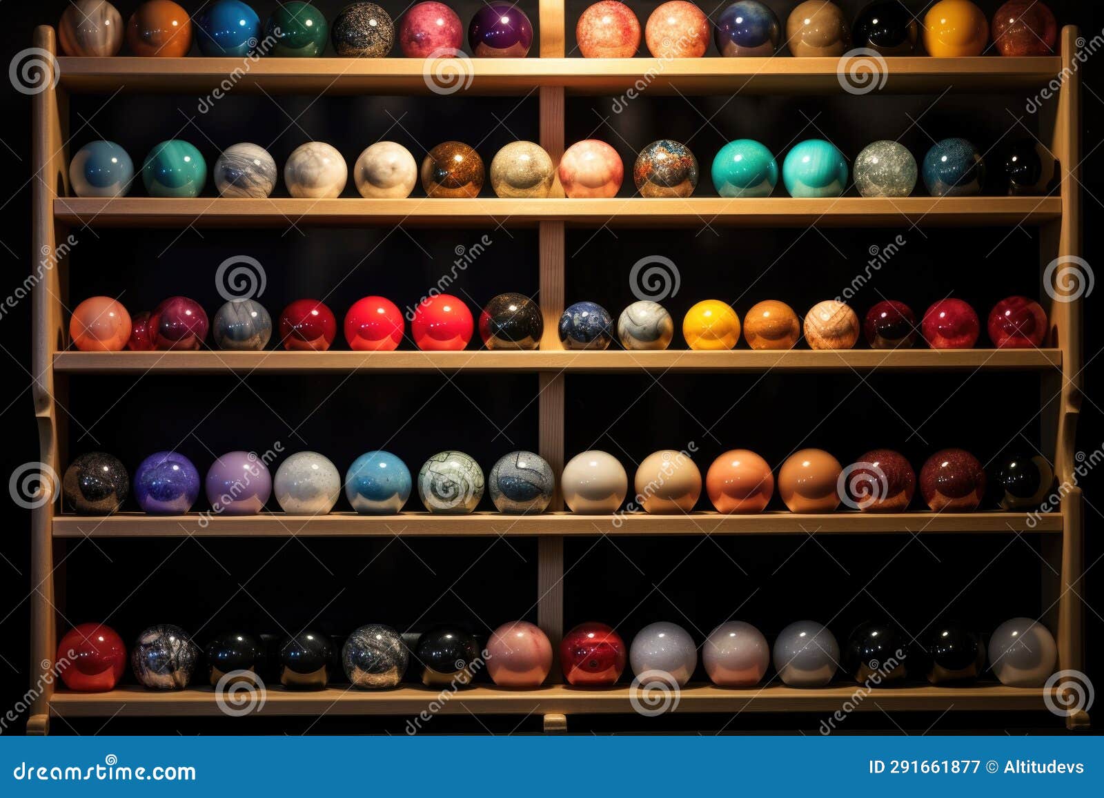 Bowling Balls Neatly Arranged in a Rack Stock Image - Image of rack ...