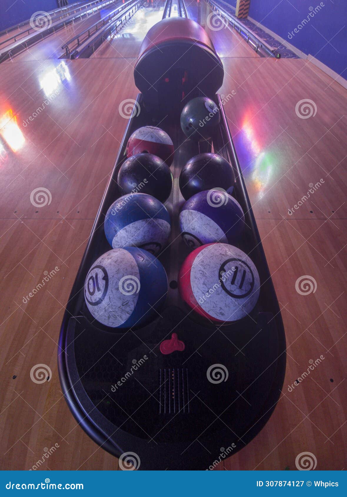 Bowling Balls Ready on Rack Stock Image - Image of sports, lane: 307874127