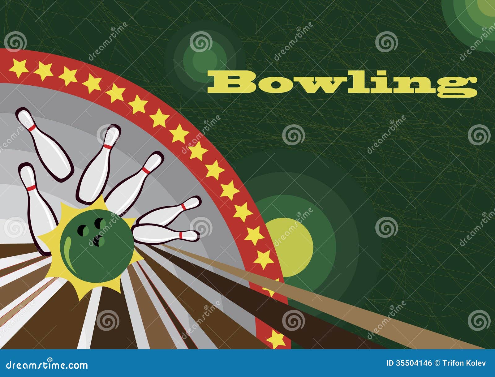 Bowling banner stock vector. Illustration of strike, hobbies - 35504146