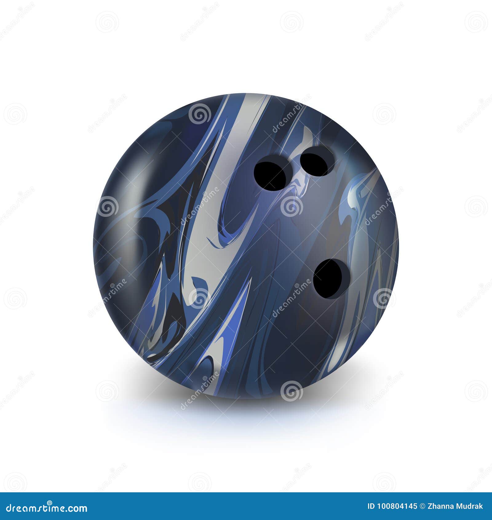 Bowling Blue Ball Isolated on White with Gradient Stock Illustration ...