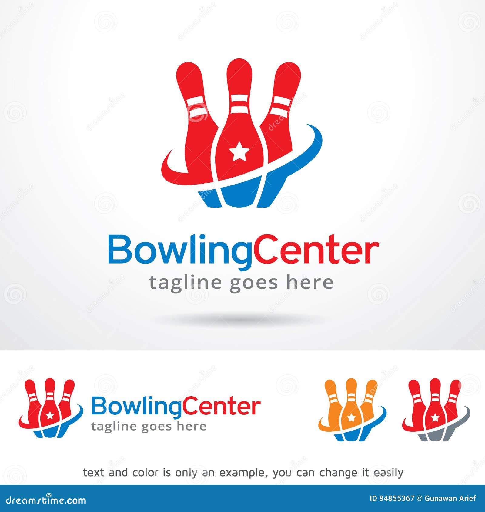 Bowling Center Logo Template Design Vector Stock Vector - Illustration ...