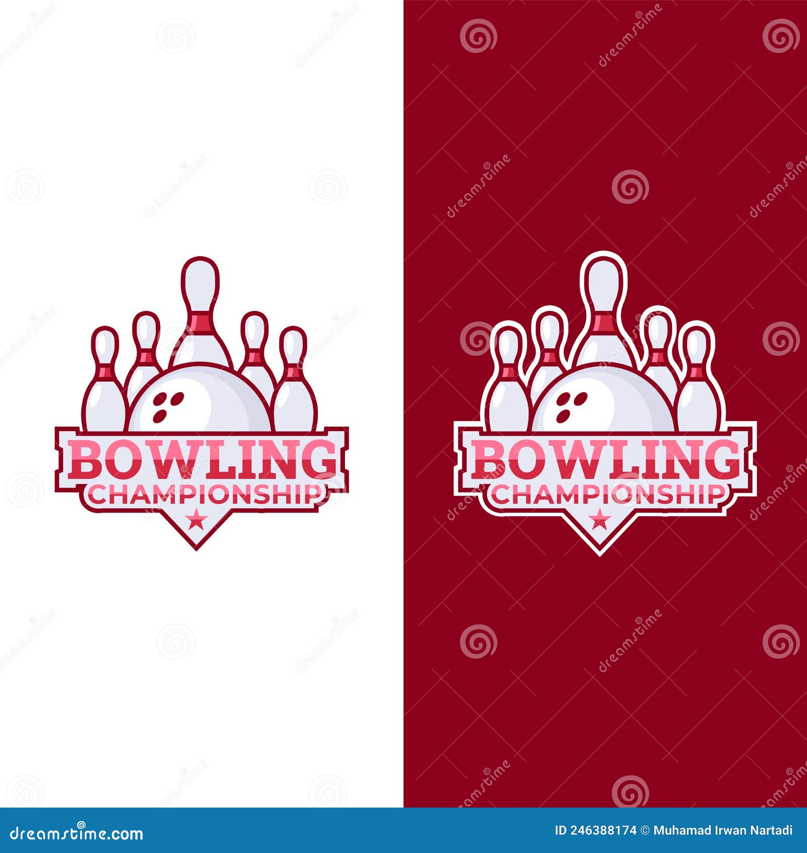 Bowling Championship Badge, Emblem. Vector Icon Logo Template Stock ...