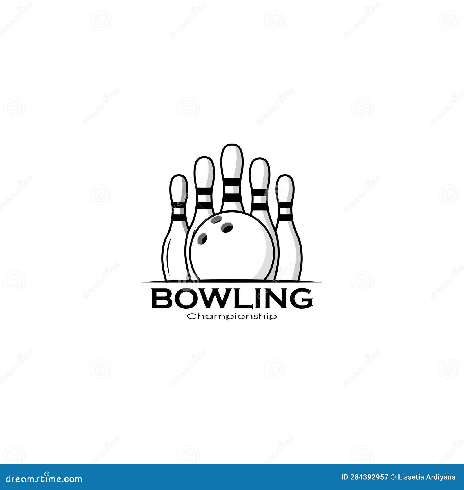Bowling Championship Logo Design Vector Graphics Stock Vector ...