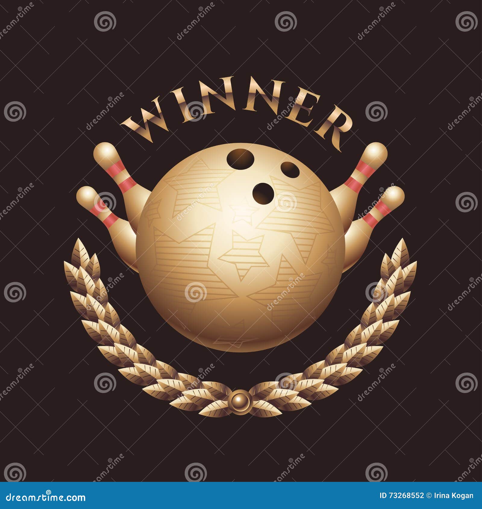 Bowling Championship Vector Trophy, Logo Stock Vector - Illustration of ...