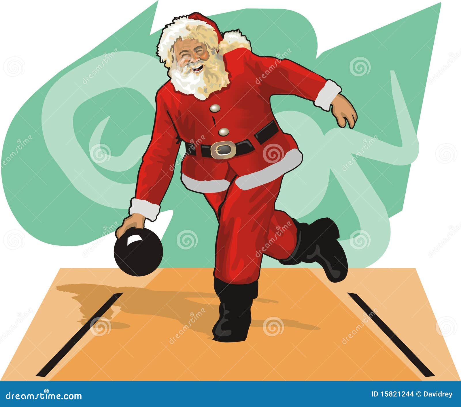 Bowling claus santa vektor illustrationer. Illustration av boll - 15821244