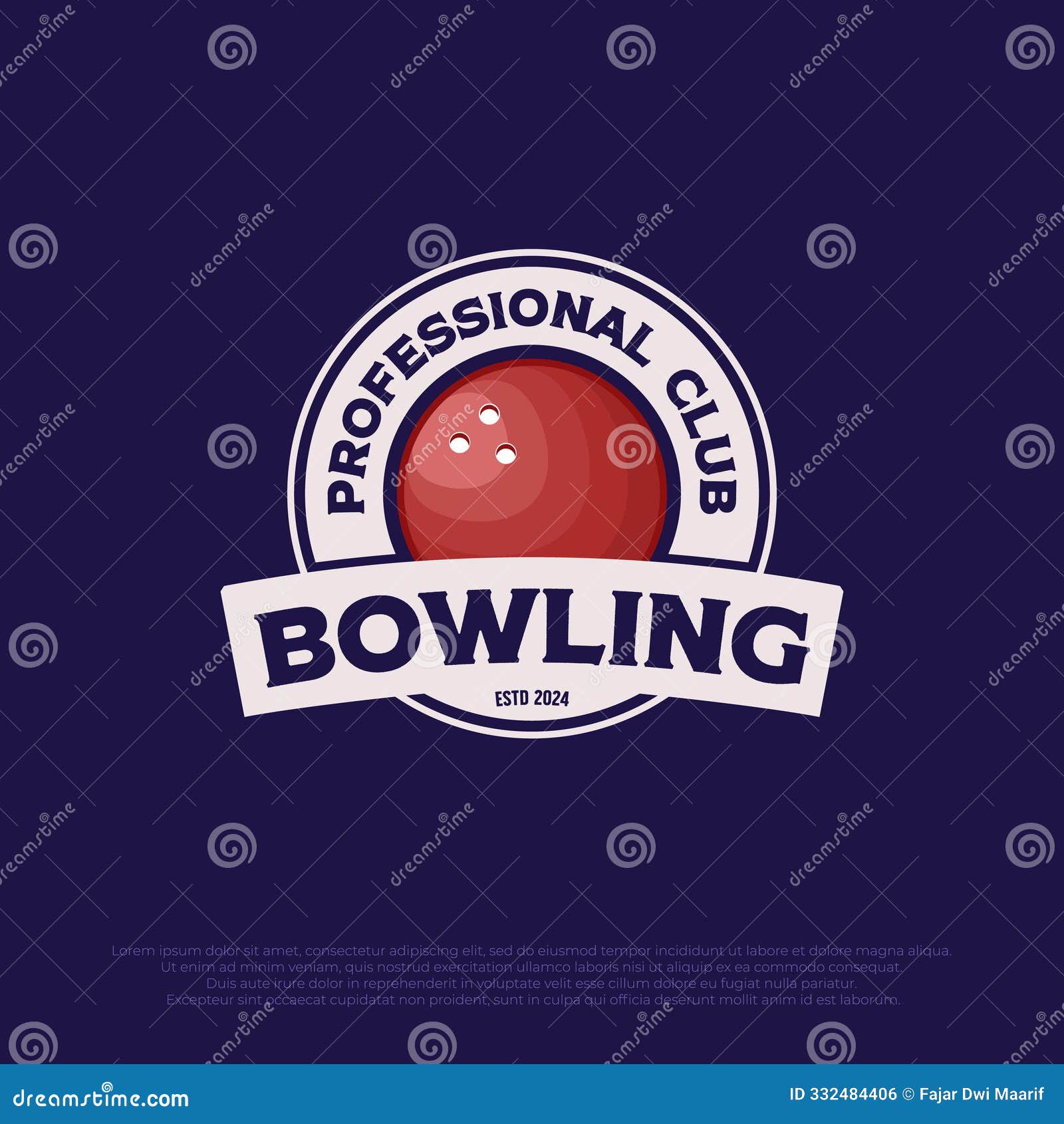 Bowling Club Logo Icon Vector Simple Template. Flat Bowling Ball ...