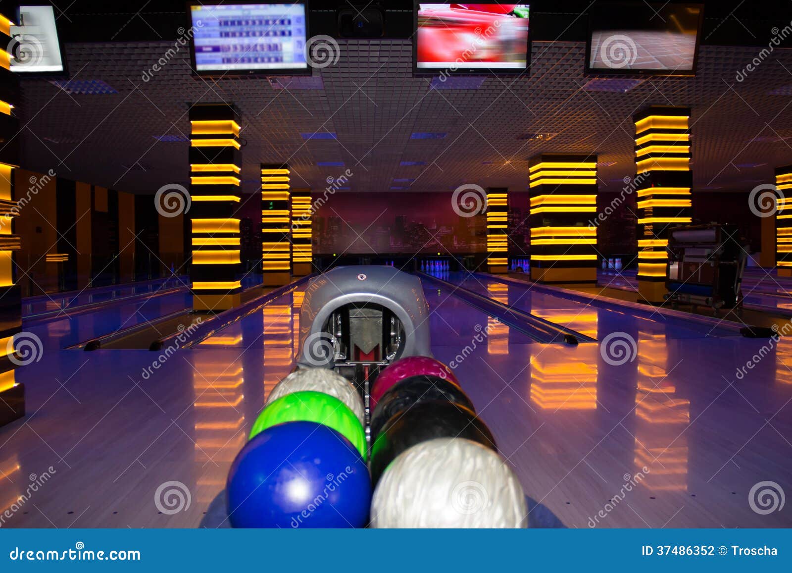 Bowling stock photo. Image of balls, alley, equipment - 37486352