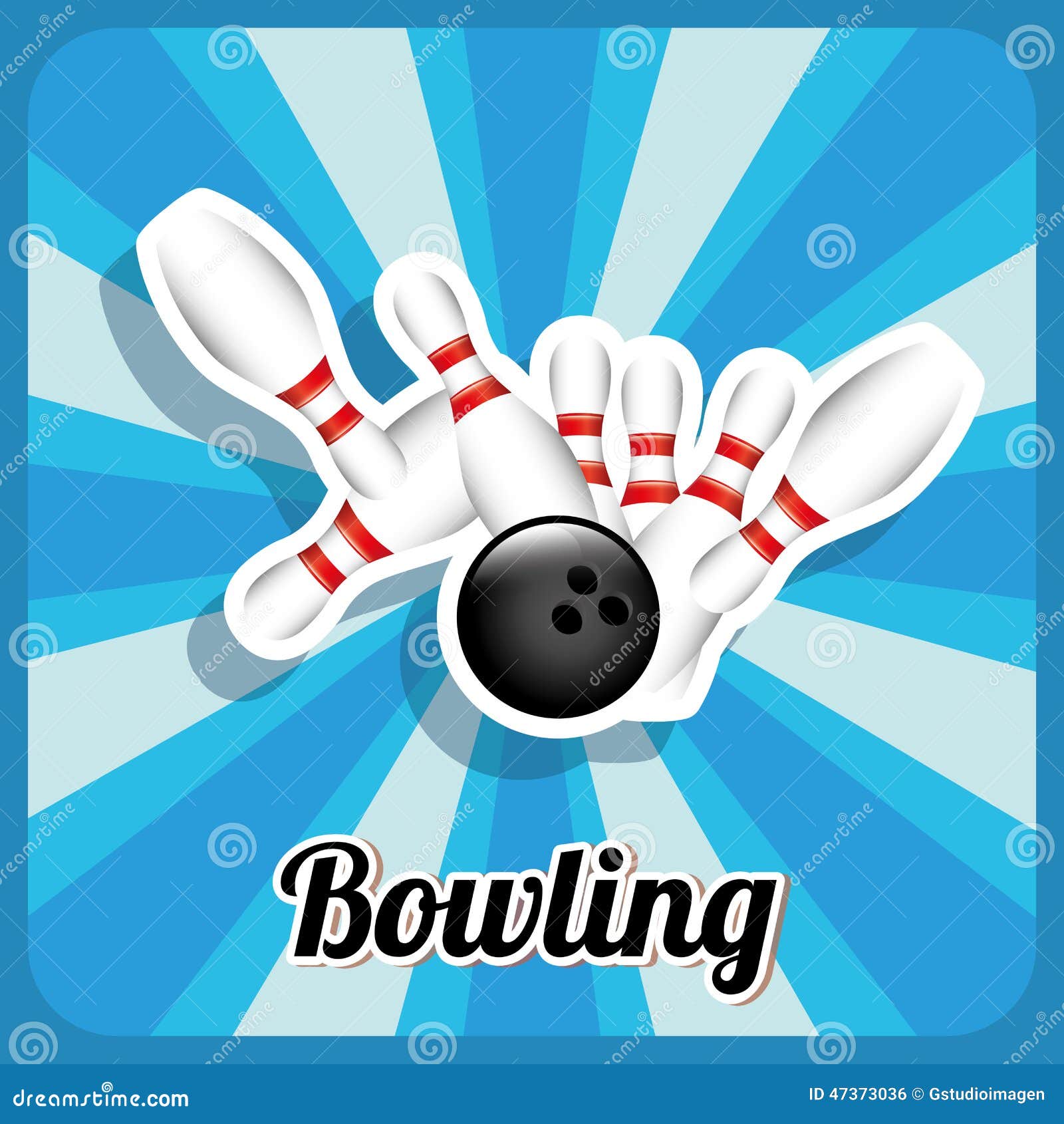 Ten Pin Bowling Graphic Strike On White Background Royalty-Free Stock ...