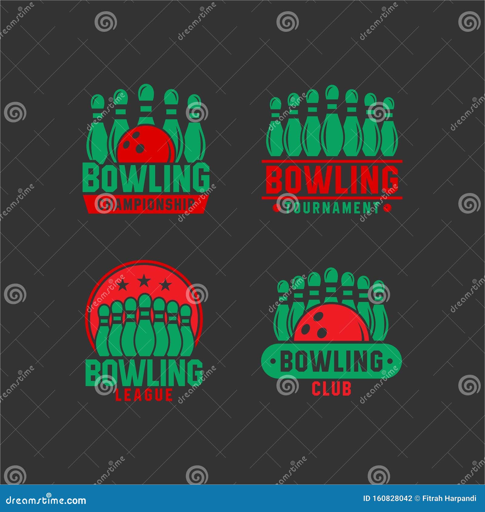 Bowling Design Logo Vector Collections Stock Vector - Illustration of ...