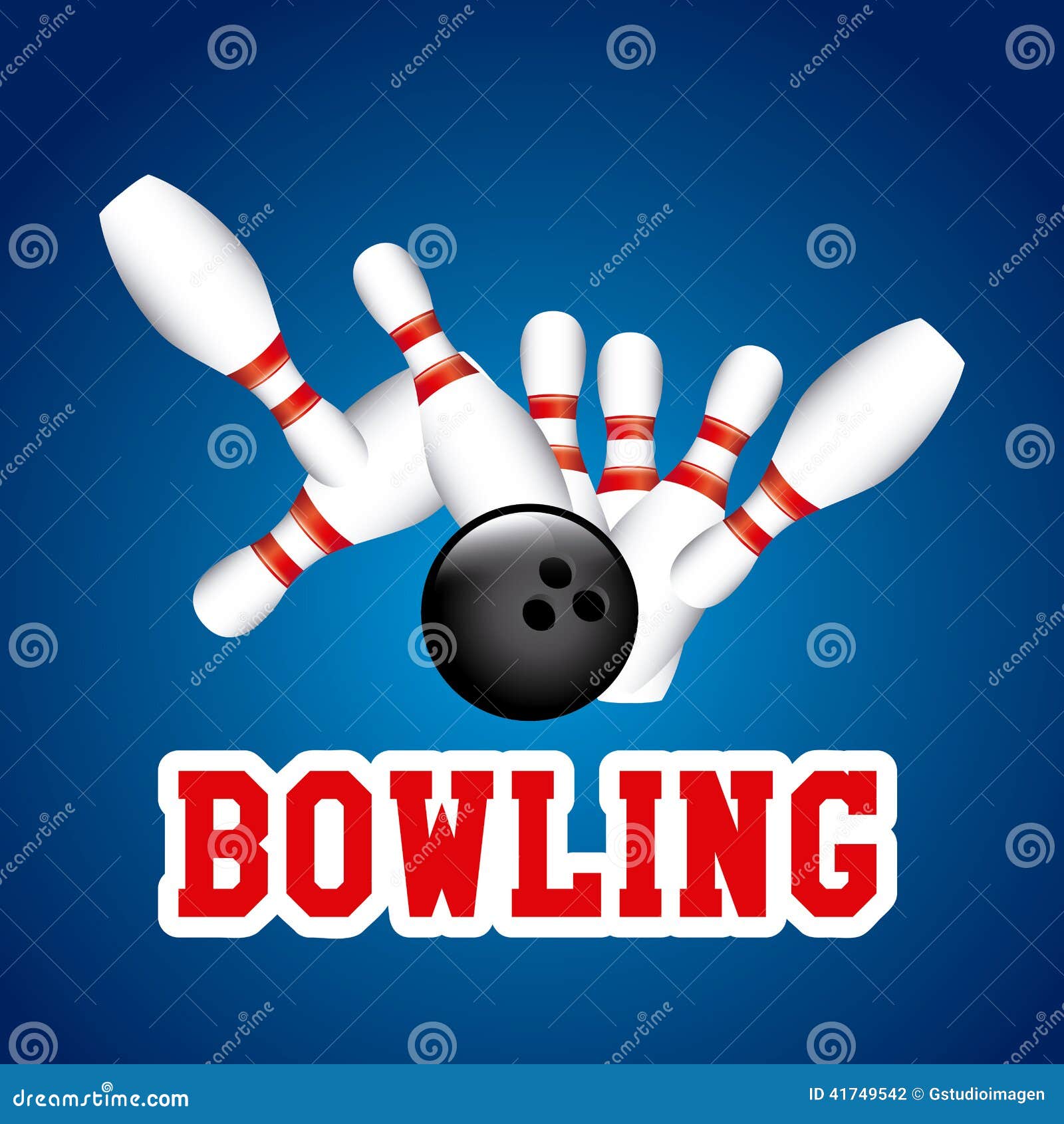Bowling design stock vector. Illustration of traditional - 41749542
