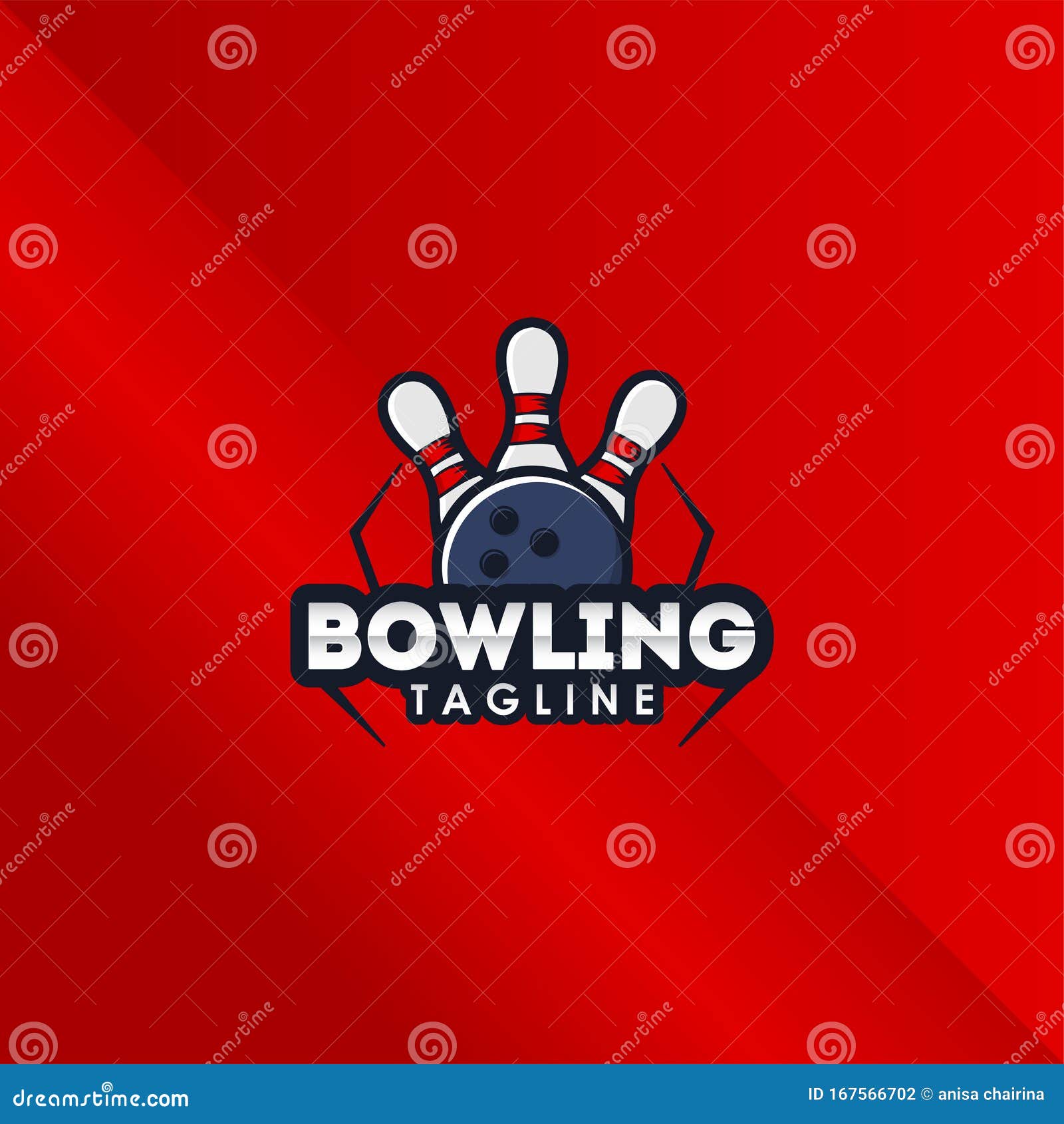 Bowling E Sport Logo Vector Design Template Voor Team Stock Illustratie ...
