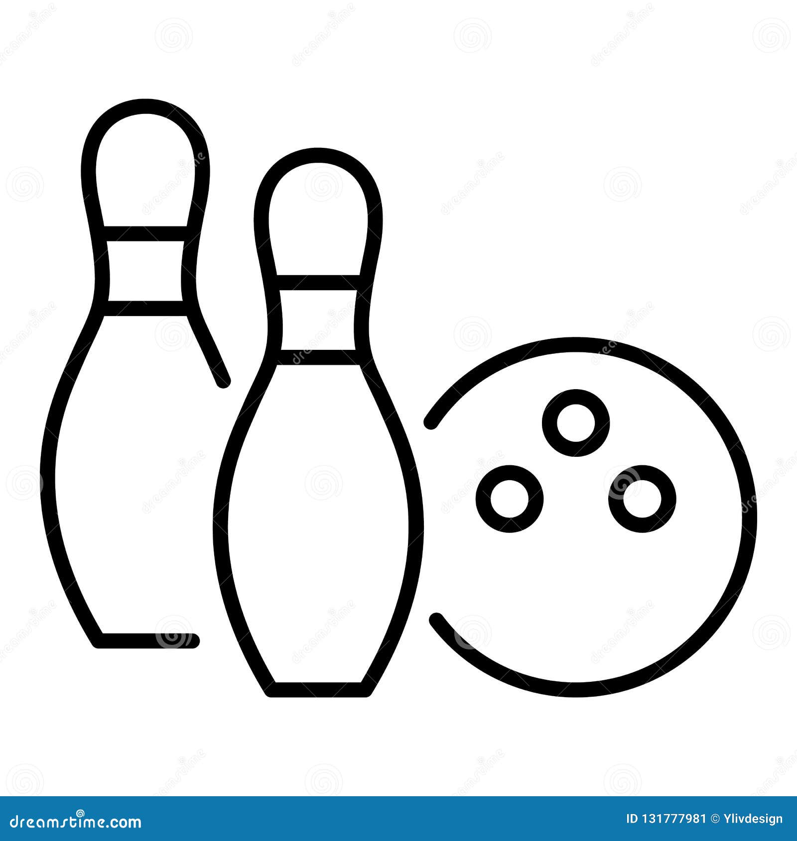 Bowling Event Icon, Outline Style Stock Vector - Illustration of ...