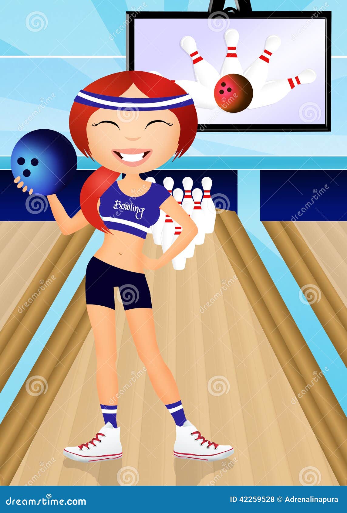 Bowling stock illustration. Illustration of smile, sphere - 42259528