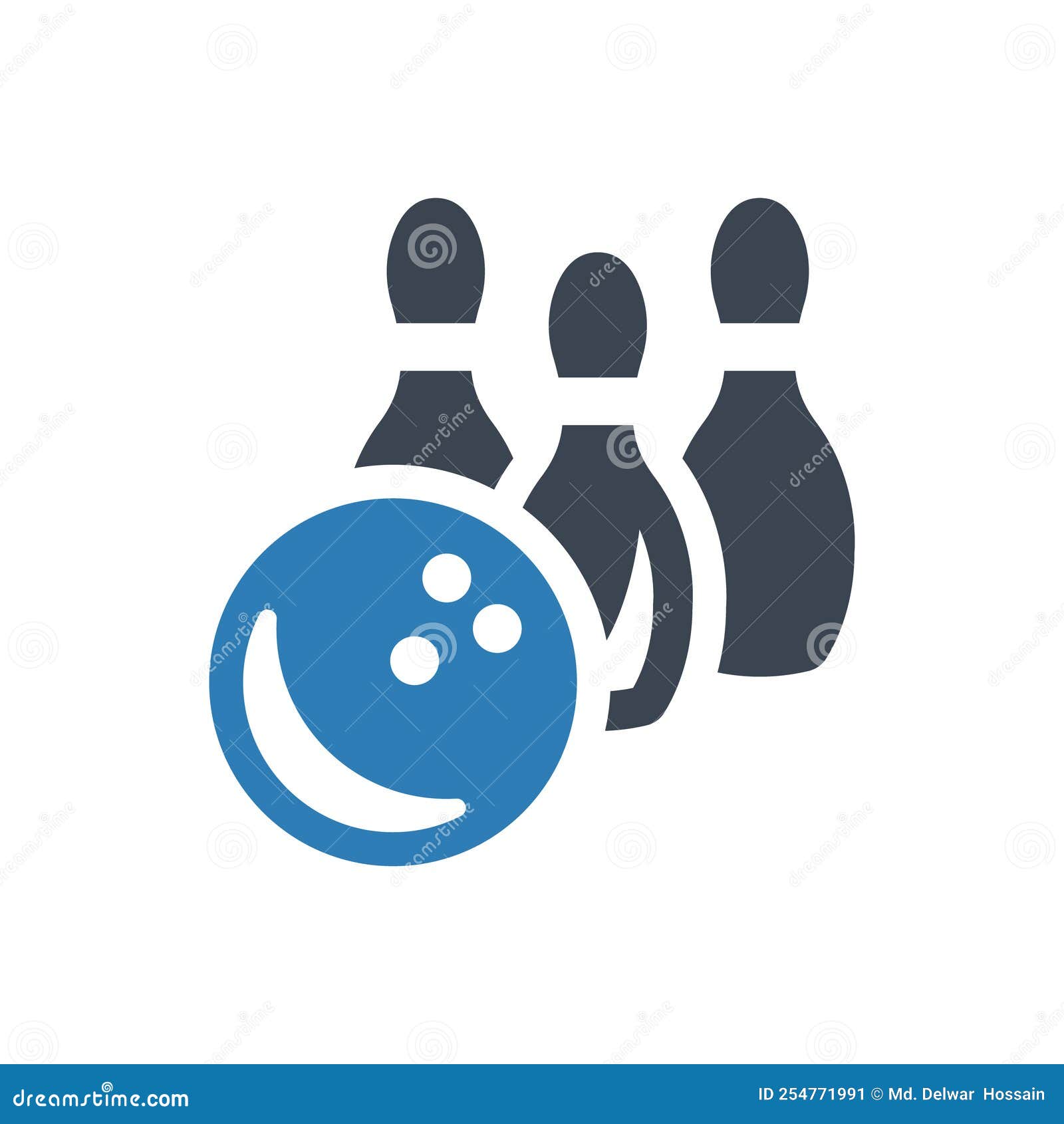 Bowling game icon stock vector. Illustration of sport - 254771991