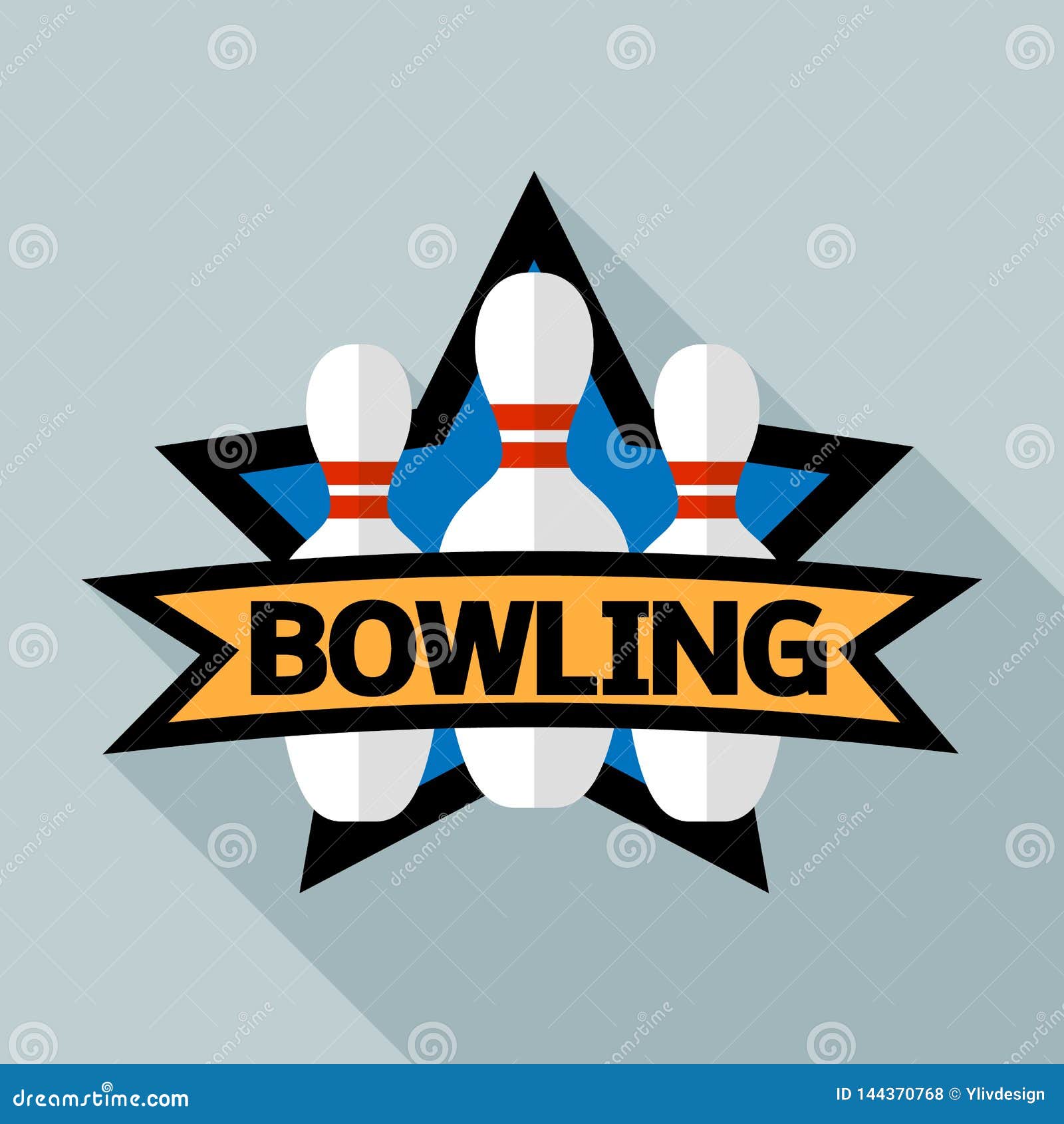 Bowling Game Logo, Flat Style Stock Vector - Illustration of athlete ...